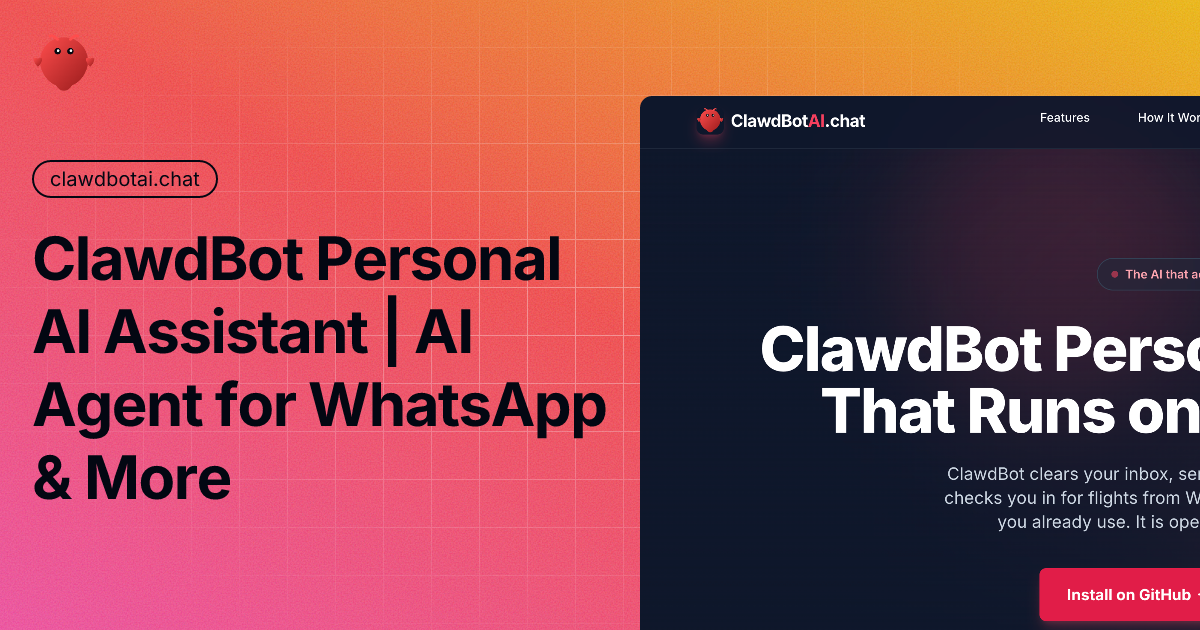 ClawdBot Personal AI Assistant | AI Agent for WhatsApp & More